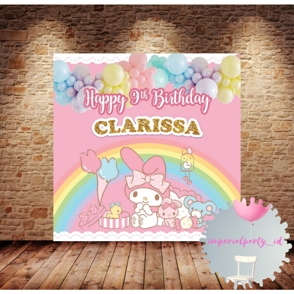 Jual Custom Backdrop Banner Spanduk Happy Birthday My Melody | Shopee ...