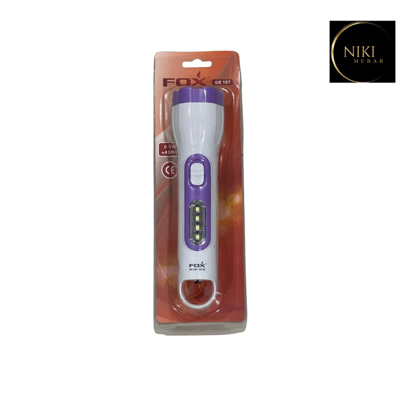 Jual Senter Cas Charge Fox GE-107 / GE107 Panjang 20Cm | Shopee Indonesia