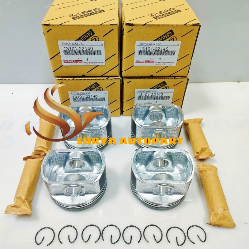 Jual PISTON ASSY SET TOYOTA COROLLA ALTIS 1.8 1800CC 1ZZ-FE STD-0.50 ORI | Shopee Indonesia