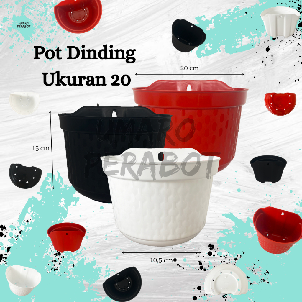 Jual Pot Dinding Ukuran 20 / Pot Tembok / Pot Dinding Hafa / Pot ...