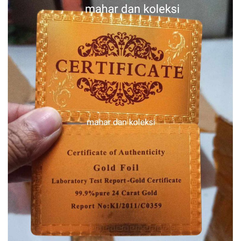 Jual CERTIFICATE GOLD FOIL / SERTIFIKAT GOLD FOIL | Shopee Indonesia