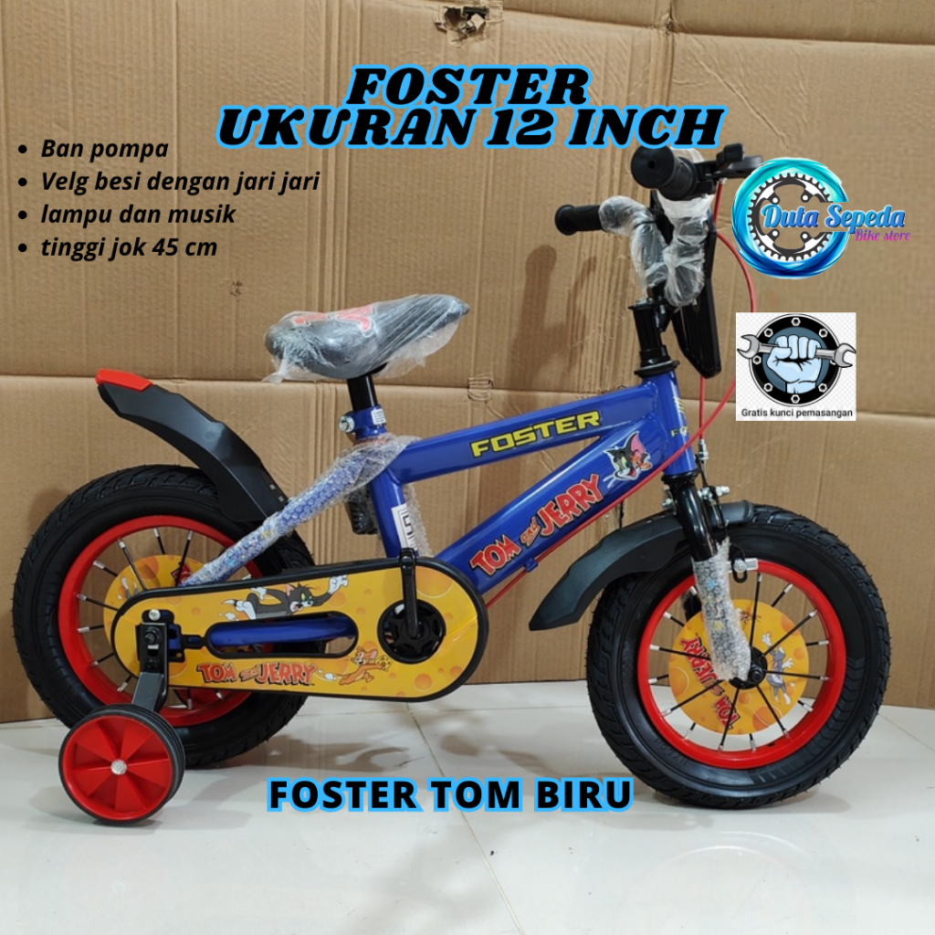 Jual sepeda anak laki laki 12 inch usia 3 - 4 Tahun ATLANTIS dan FOSTER ...