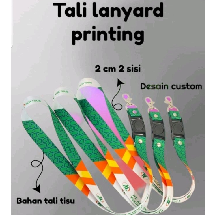Jual CUSTOM TALI LANYARD ID CARD PRINTING 2 CM FULL COLOR/CETAK TALI ...