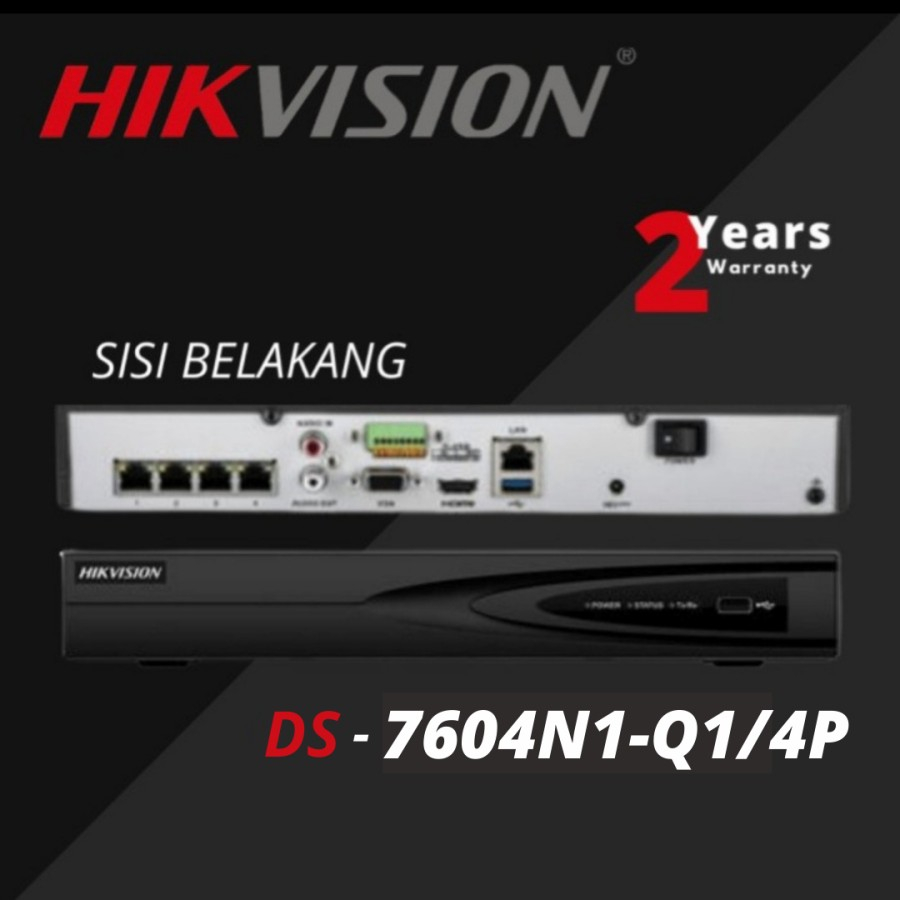 Jual NVR CCTV CAMERA 4CHANNEL DS 7604NI-Q1/4P With POE | Shopee Indonesia