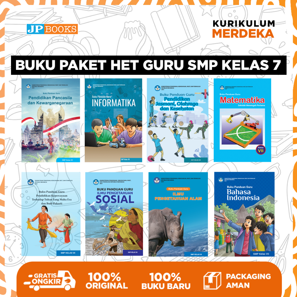 Jual JP Books – (KURIKULUM TERBARU) Buku Guru / Buku Teks HET Kurmer Sekolah SMP Kelas 7 ...