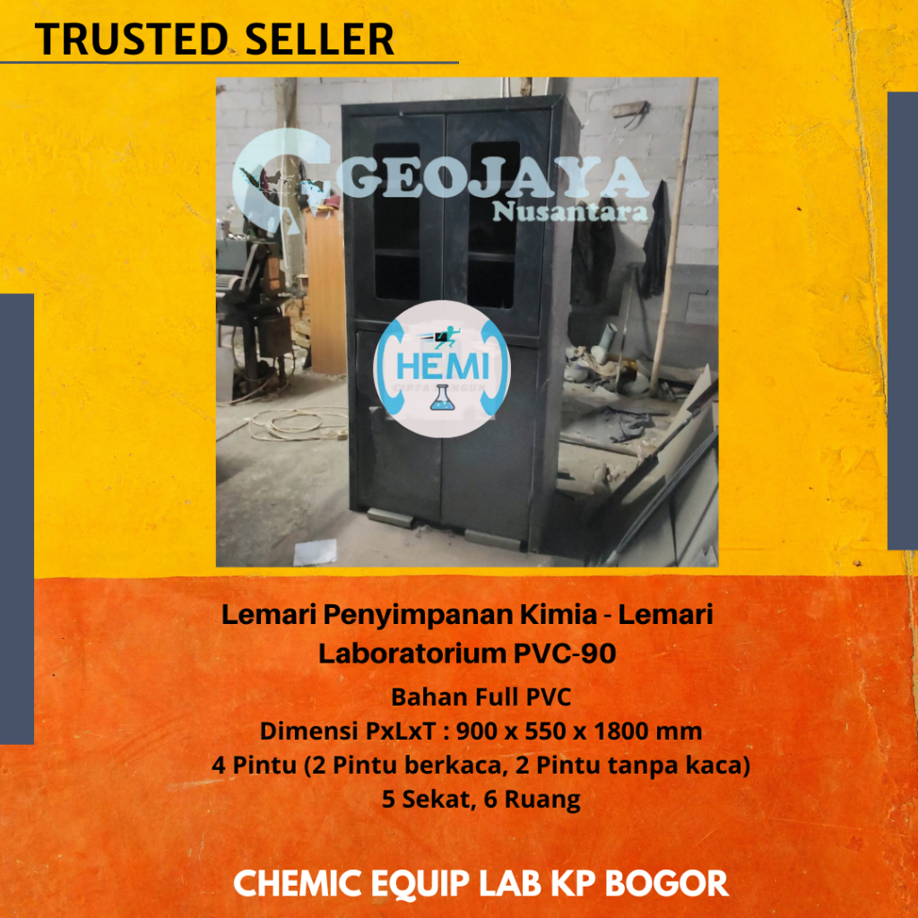 Jual Lemari Penyimpanan Kimia - Lemari Laboratorium PVC-90 | Shopee ...