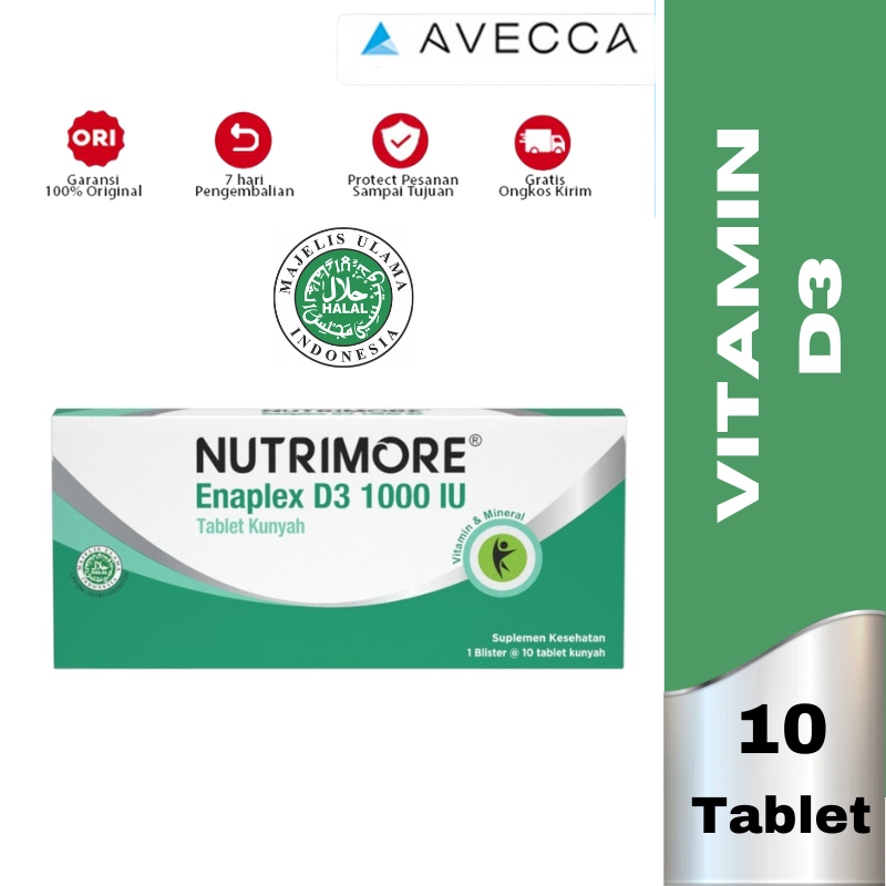 Jual Nutrimore Enaplex D3 1000 IU 1 Blister 10 Tablet Kunyah / Vitamin ...