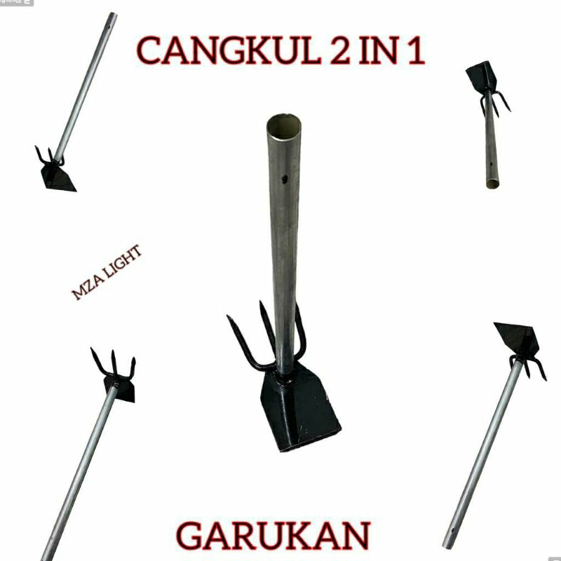 Jual Multifungsi Alat cangkul Garpu 2 in 1 - Cangkul tanaman garukan ...
