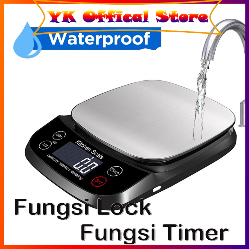 Jual 1x Timbangan Digital Waterproof Timbangan Dapur Tahan Air Kitchen Scale 5kg | Shopee Indonesia