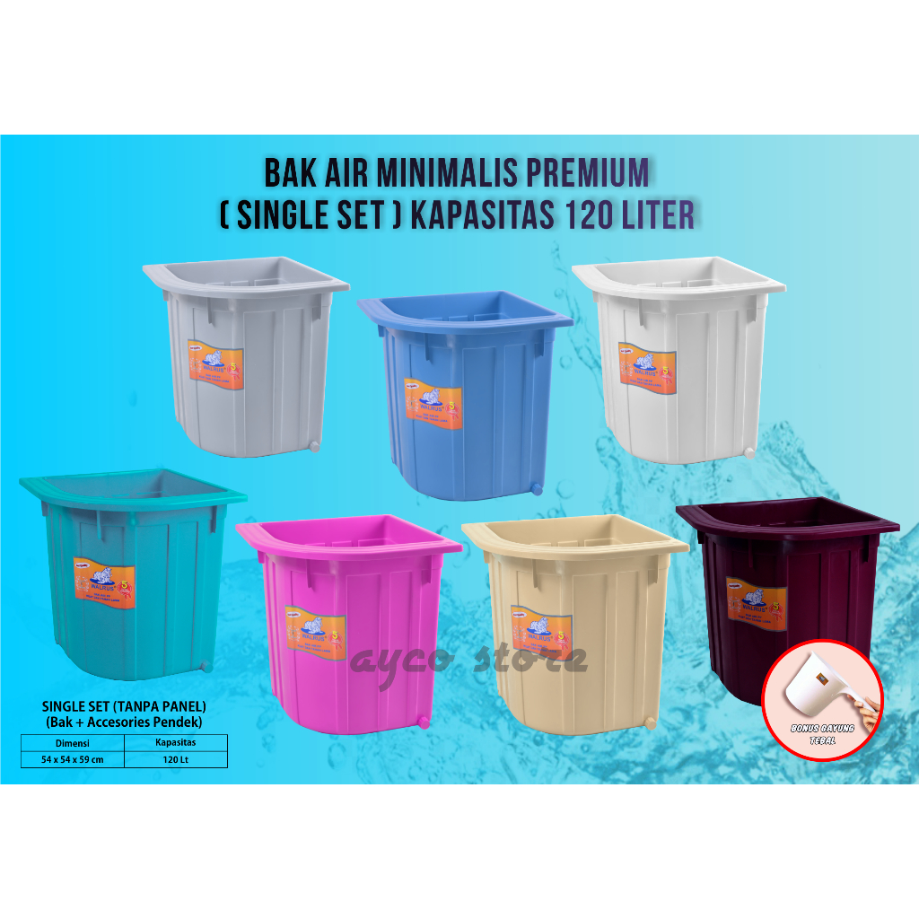 Jual Bak Mandi / Bak Air Minimalis Premium Merk Walrus Single Set + Bonus Gayung - (tanpa panel ...