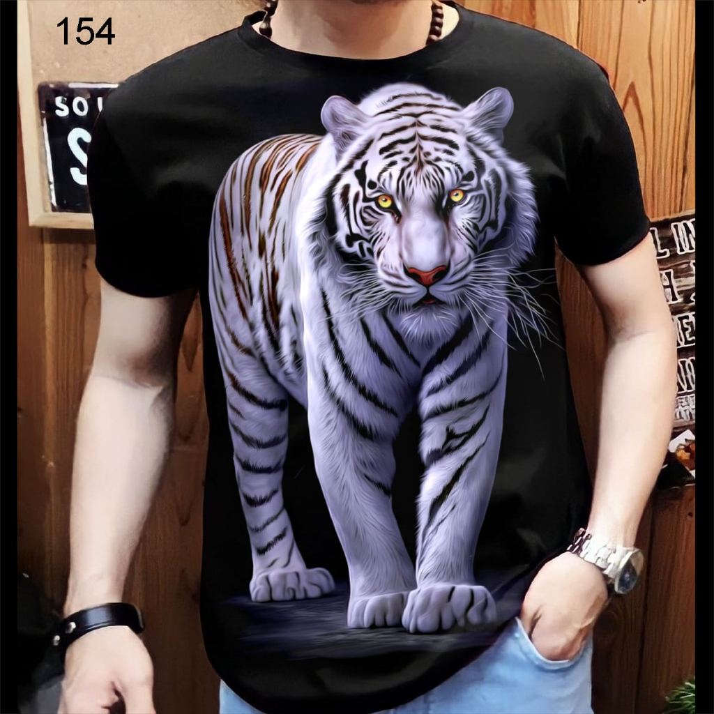 Jual Kaos macan putih 3D MC-36 | Shopee Indonesia