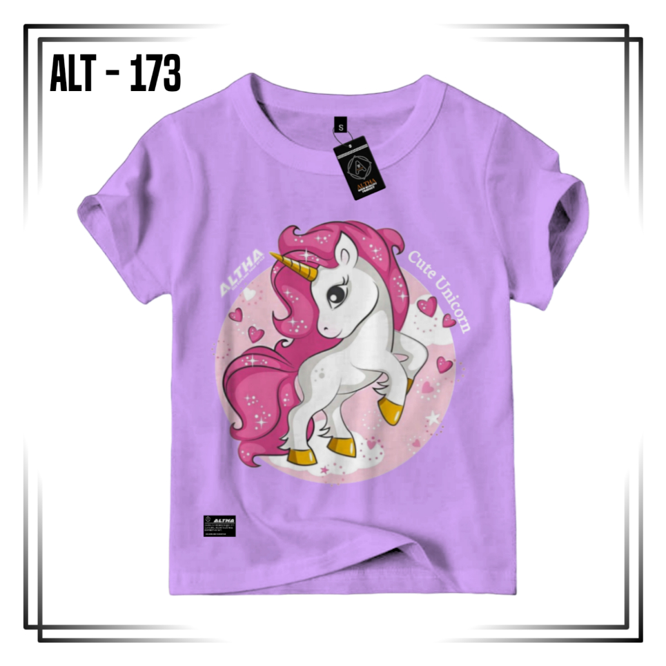 Jual (COD) BAJU ANAK PEREMPUAN ALTHA KARAKTER UNICORN KUDA PONI || KAOS ...