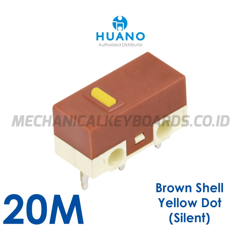 Jual Huano Silent Brown Shell Yellow Dot Mouse Micro Switch (20M ...