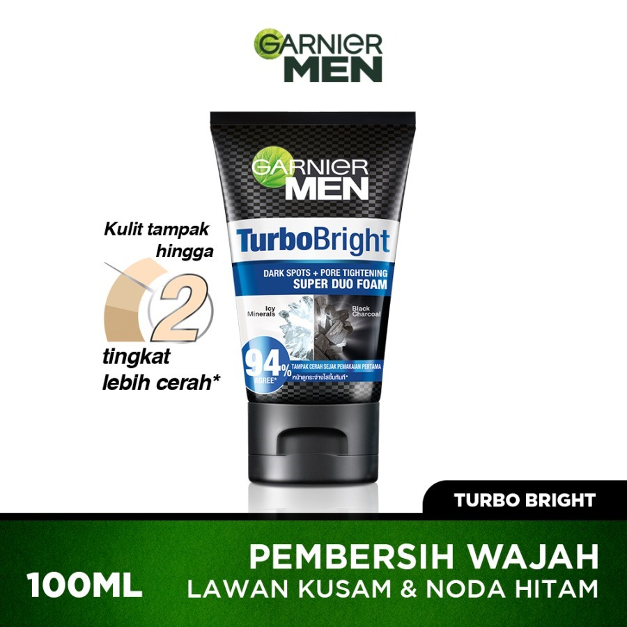 Jual Garnier Men Turbo Bright Super Duo Foam 100 ml Sabun Buka Pria Garnier 100ml | Shopee Indonesia