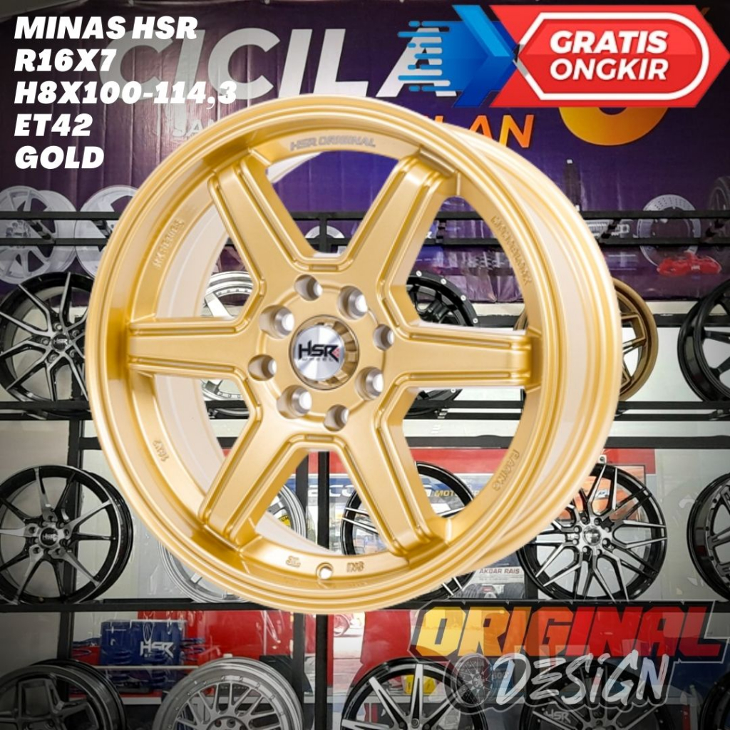 Jual Velg Mobil Kia Rio , Ford Fiesta , Swift , HSR MINAS Ring 16 R16 GOLD | Shopee Indonesia