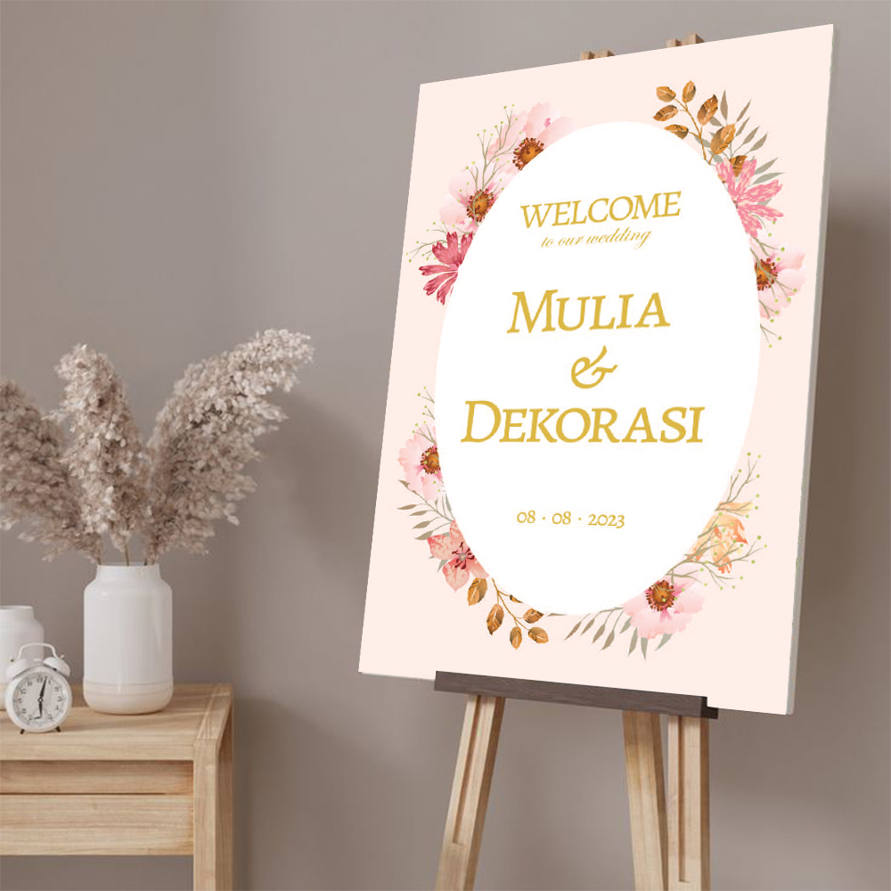 Jual Papan Welcome Sign Custom Dekorasi Printing Ucapan Engagement ...