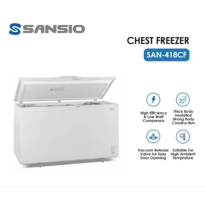 Jual CHEST FREZER SANSIO SAN 418 KAPS 418 LITER | Shopee Indonesia