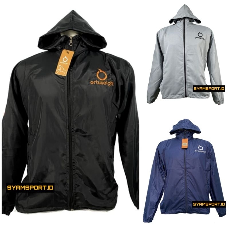 Jual Jaket Parasut Olahraga Logo Bordir Saku Resleting Tahan Angin dan Panas / Jaket Running ...