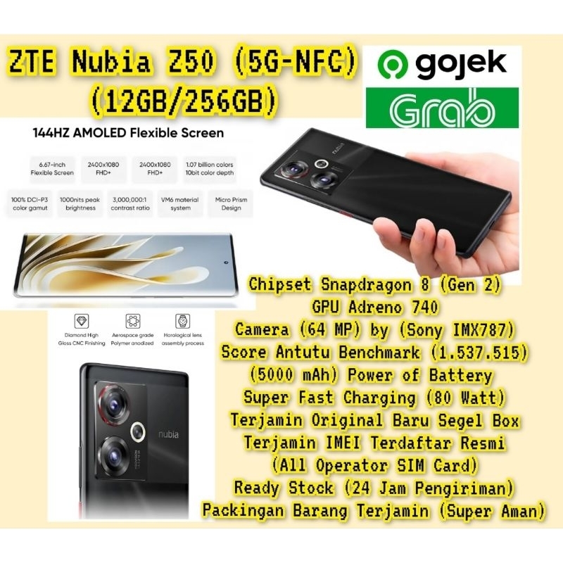 Jual ZTE Nubia Z50 (5G) (EDGE Amoled Display) (Qualcomm Snapdragon 8 ...