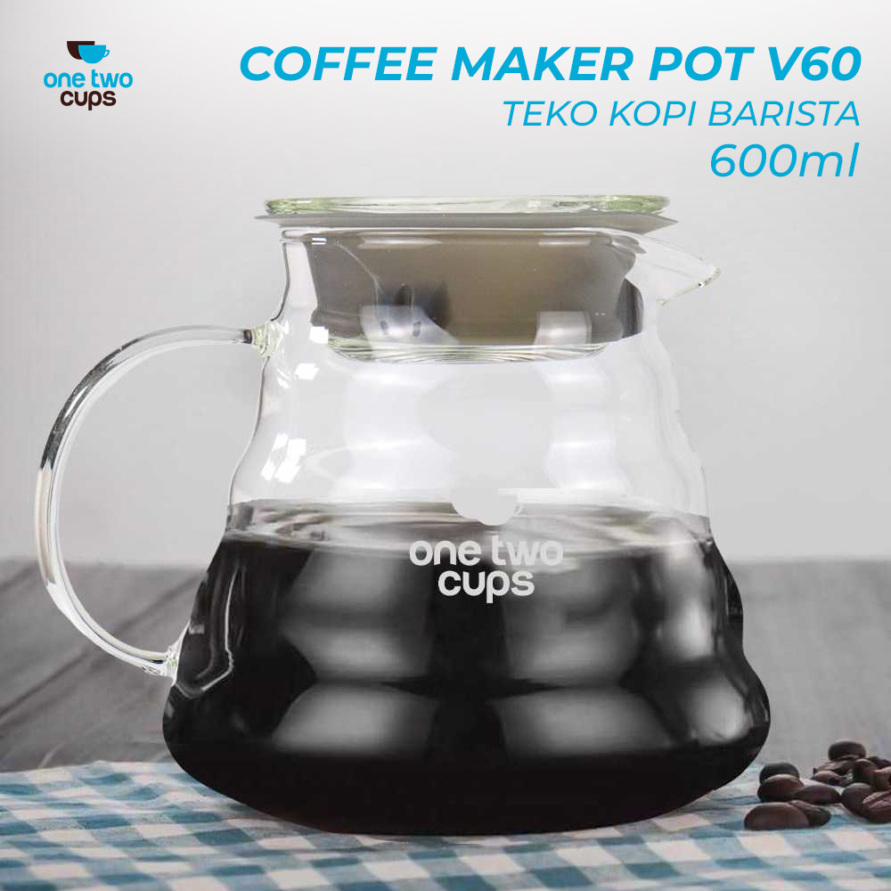 Jual One Two Cups Coffee Maker Pot V60 Drip Kettle Teko Kopi Barista 600 ml - SE101 - No Color ...