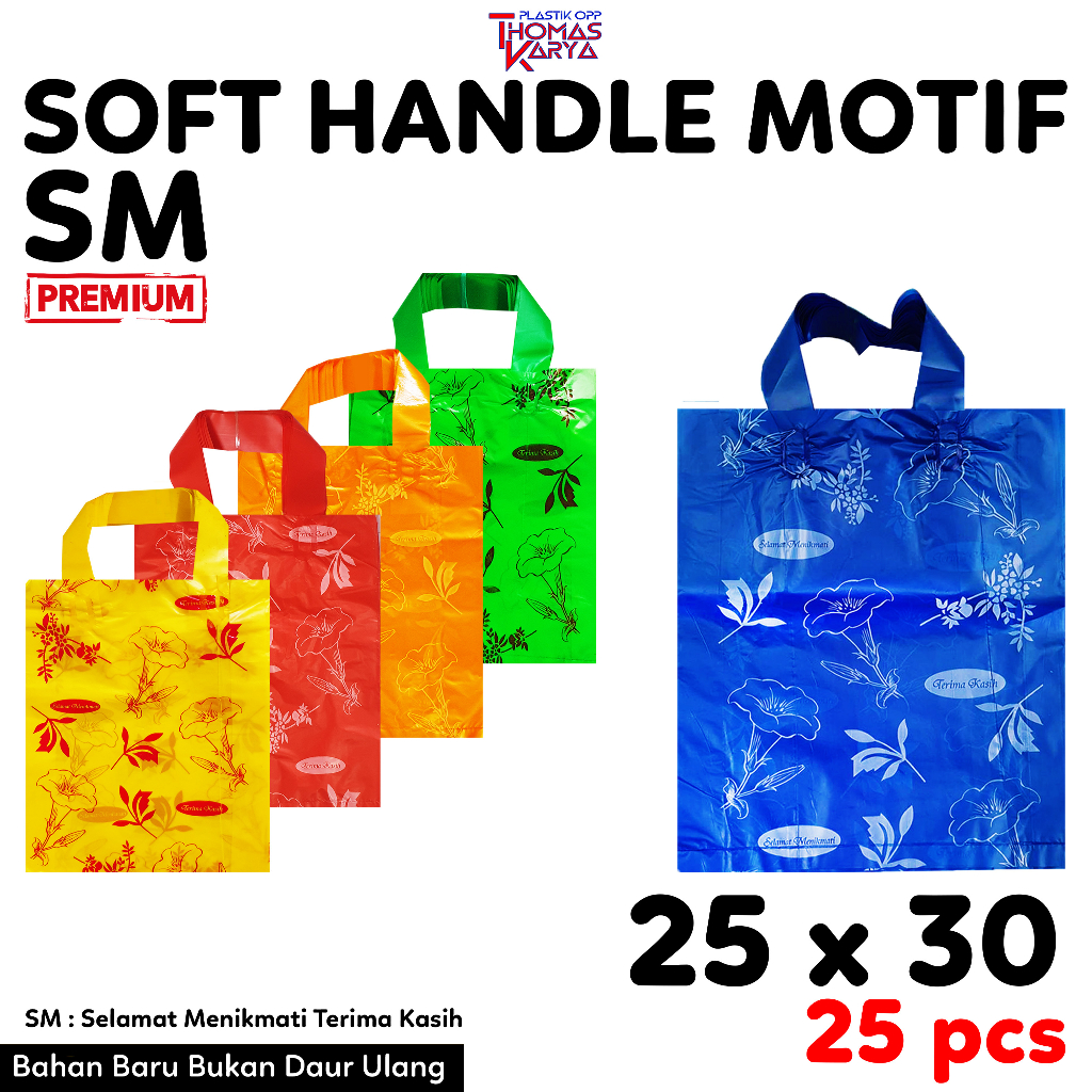Jual Plastik Soft Handle 25x30 Motif Selamat Menikmati Terima Kasih Isi
