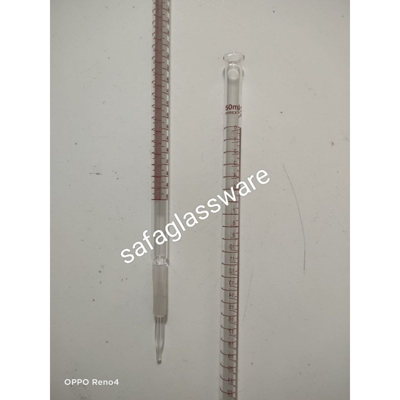 Jual Buret Alkali 50ml Pyrex / Buret Lurus Tanpa Kran Ukuran 50ml Pyrex ...