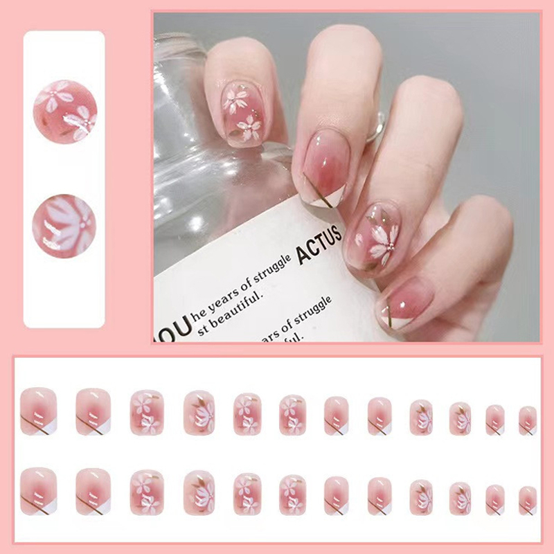Jual 24Pcs Kuku Palsu Fake Nail Kuku Palsu Aesthetic Murah Import ...