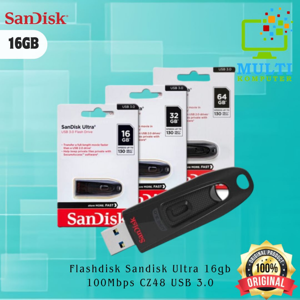 Jual Sandisk 16GB Flashdisk Ultra USB 3.0 - 16 GB Flash San Disk Drive ...