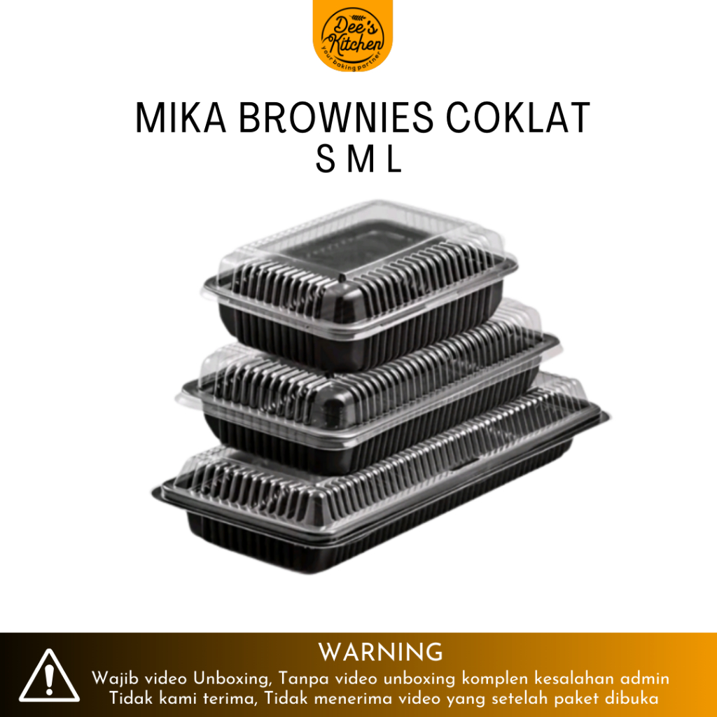 Jual [5 pcs] MIKA BROWNIES warna coklat dengan tutup All size (S/M/L ...