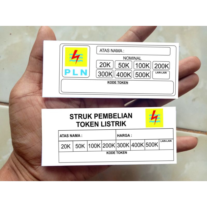 Jual [Order Minimal 2 Pcs] Struk Pembelian Token Listrik (50 Lembar ...