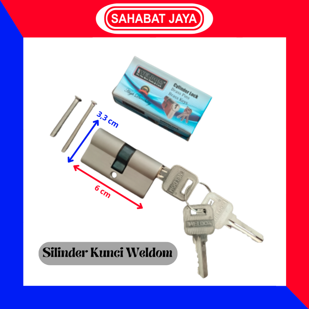 Jual Kunci Silinder/Cylinder Anak Kunci Pintu Kamar Weldom | Shopee Indonesia