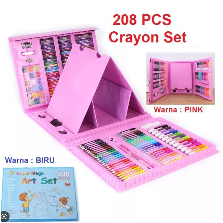 Jual CRAYON 208 PCS / ALAT MELUKIS GAMBAR SET DRAWING KOPER / CRAYON ...