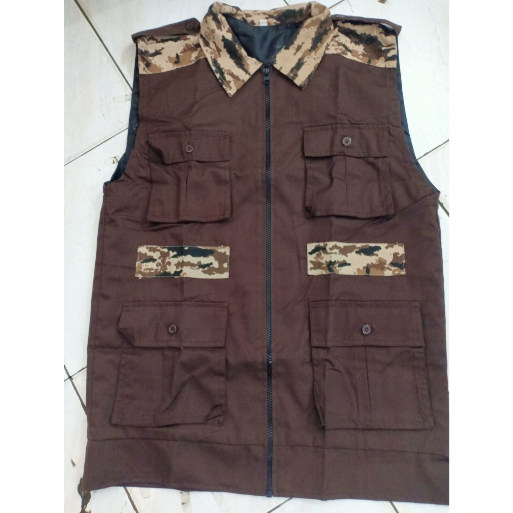 Jual Rompi Coklat Tua Kombinasi Loreng Pramuka | Shopee Indonesia