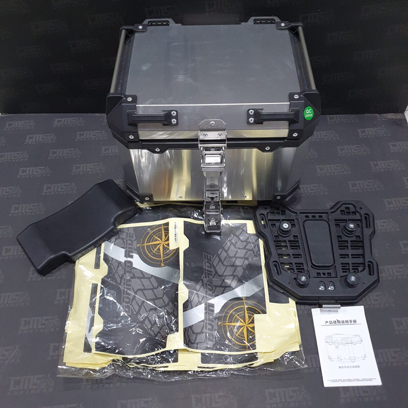 Jual Top Box Motor Touring Box Aluminium WR3 Silver 43 Liter Univerasal ...