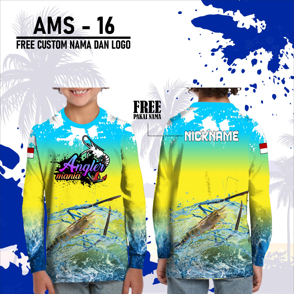 Jual Jersey anak baju mancing udang kaos angler shrimp lengan panjang ...