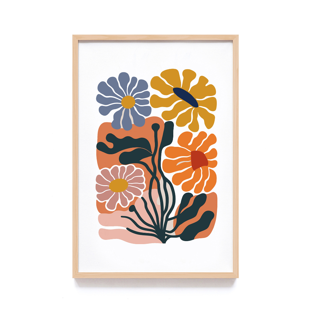 Jual lukisan print bunga abstrak matisse art - wall dekor rumah frame ...