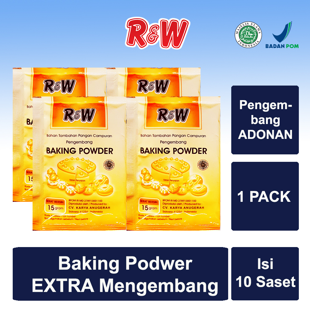 Jual Baking Powder Pengembang Kue Rajawali R&W RW 15 gr Orange 1 Pack ...