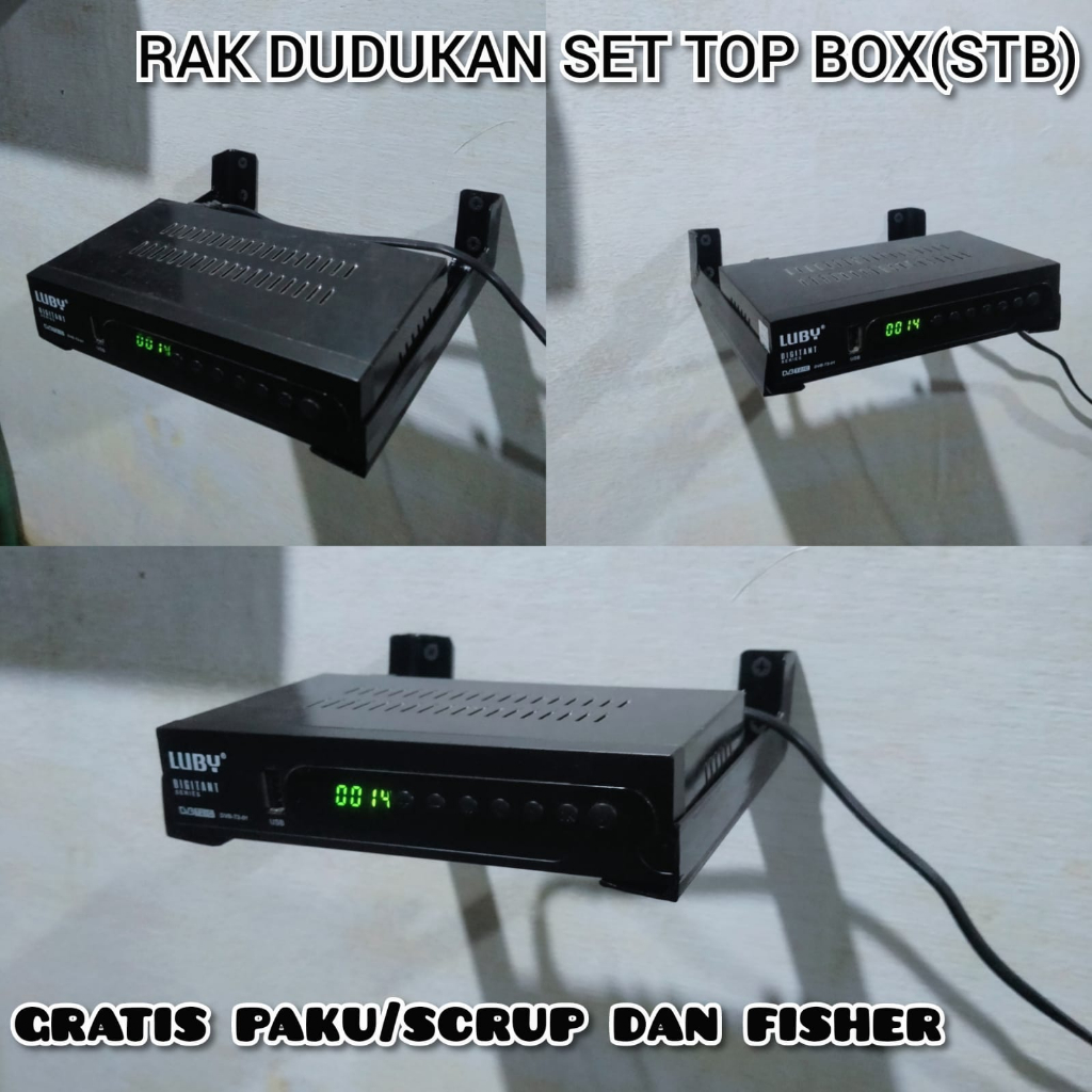Jual Rak Dudukan Set Top Box (STB) Kokoh dan Rapih Bonus Fhisher Dan ...