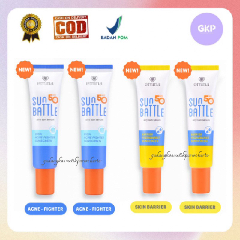 Jual Emina Sun Battle Spf 50 Pa++++ Barrier Hydraburst Sunscreen 30ml ...