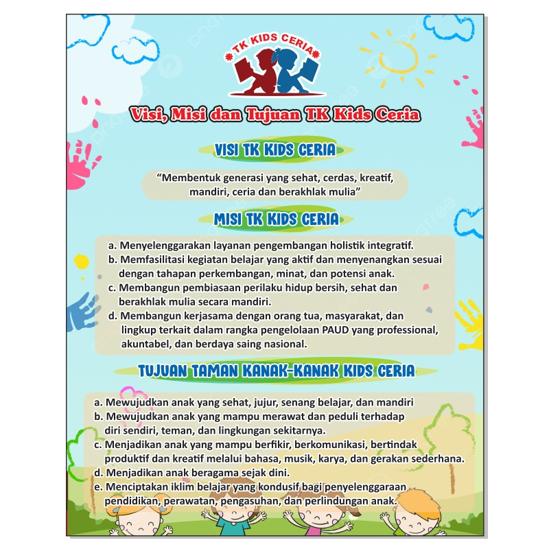 Jual Banner Spanduk Visi Misi Tujuan Sekolah TK RA PAUD Custom | Shopee Indonesia