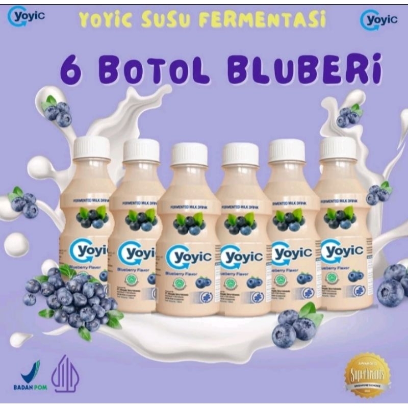 Jual yoyic susu fermentasi 6btl rasa blueberry | Shopee Indonesia