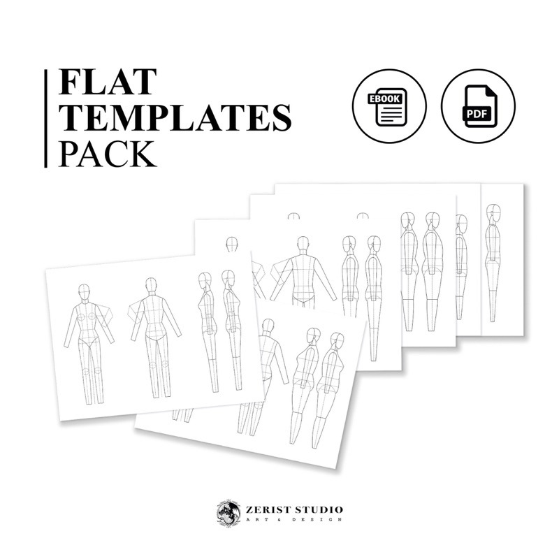 Jual Technical Flat Drawing Templates untuk Fashion Design versi ...