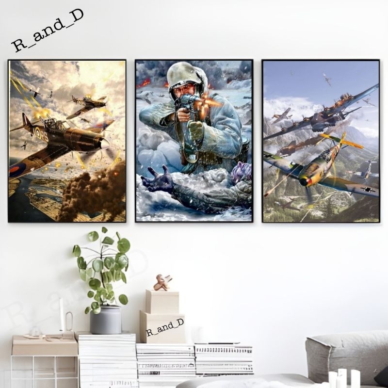 Jual dekorasi dinding kamar ukuran a3, lukisan aestetic tragedi perang ...