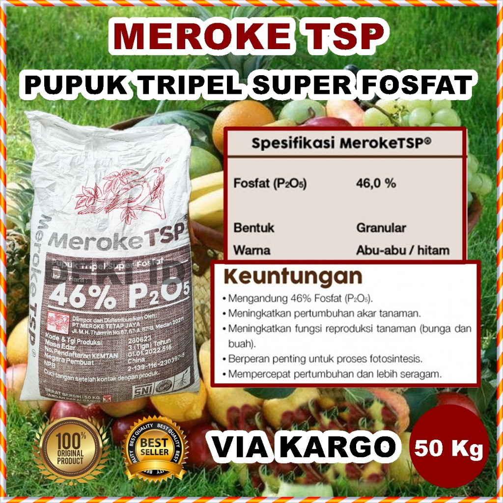 Jual TSP Meroke 46% 50 Kg via Kargo Kemasan Pabrik Pupuk Triple Super ...
