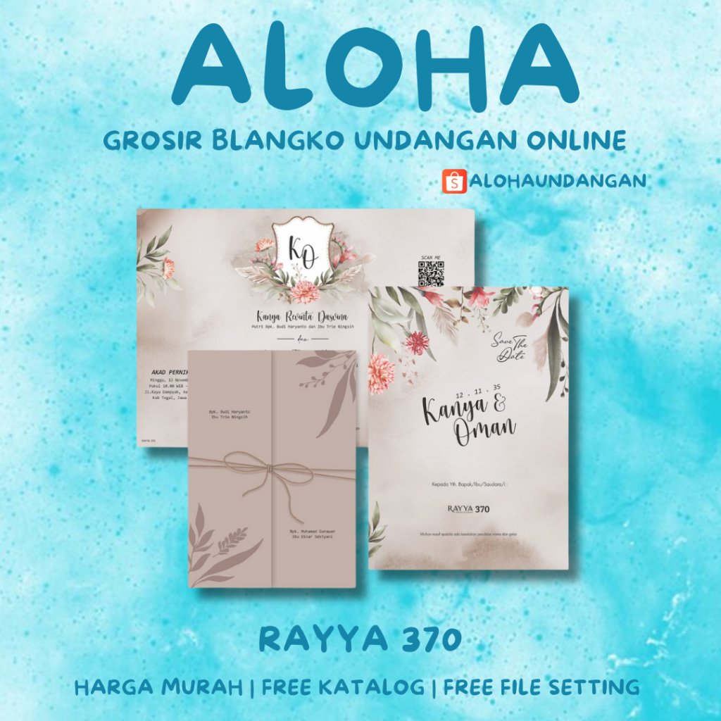 Jual BLANGKO UNDANGAN NIKAH MURAH RAYYA 370 | Aloha Undangan | Shopee ...