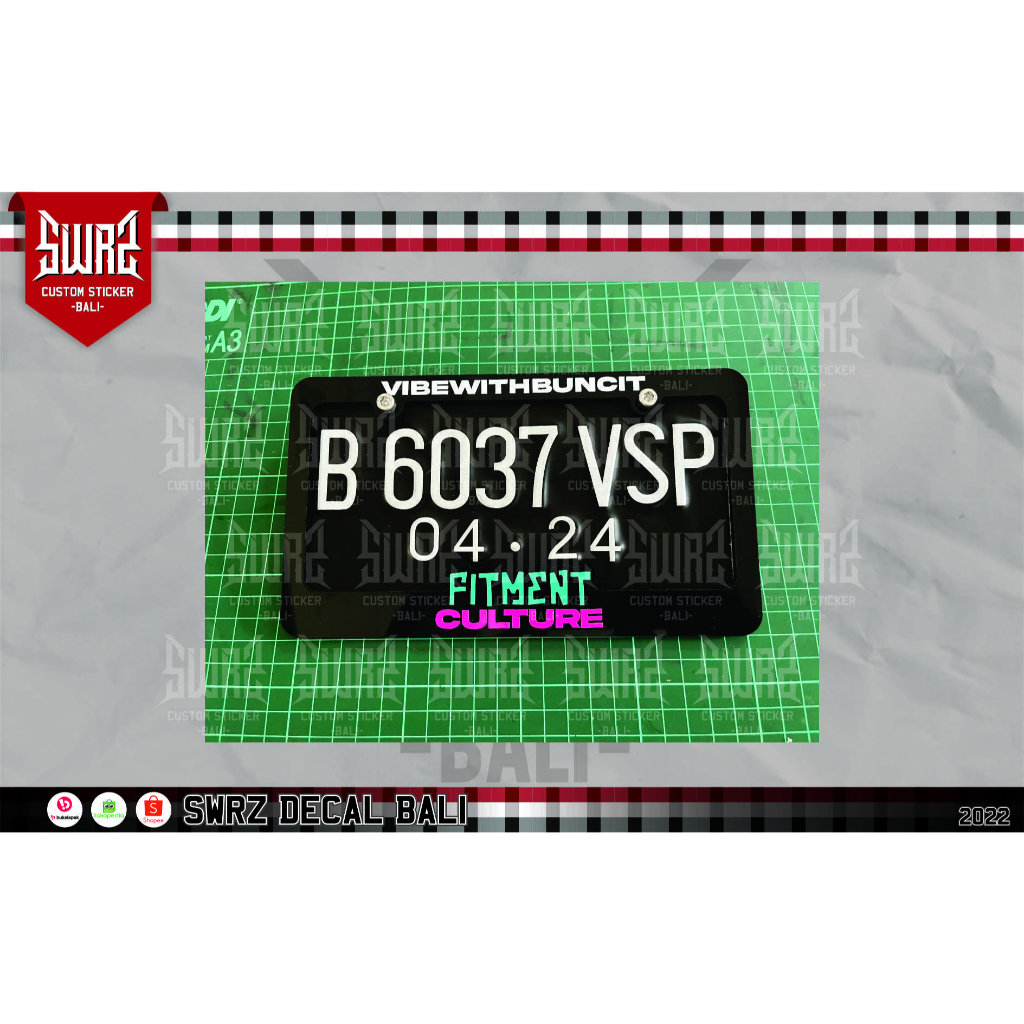 Jual FRAME + PLAT MOTOR CUSTOM UKURAN 22x12cm | Shopee Indonesia