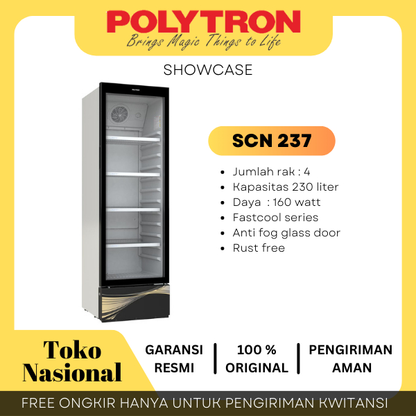 Jual [CIANJUR] SHOWCASE POLYTRON SCN 237 L 4 RAK DISPLAY COOLER KULKAS ...