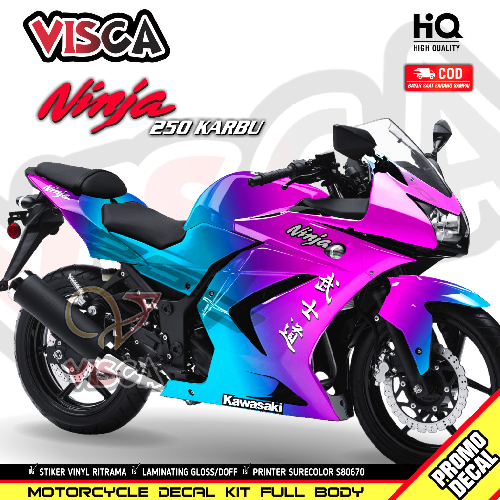 Jual Decal Ninja 250 Karbu Full Body Stiker Ninja 250 Karbu Full Body ...