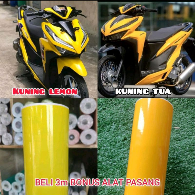 Jual Stiker skotlet kuning lemon glosy mengkilat kualitas premium ...