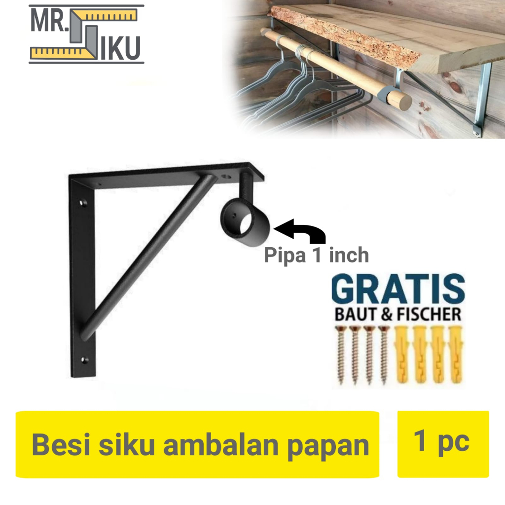 Jual BESI SIKU PAPAN PIPA/ penyangga papan ambalan / bracket papan ...
